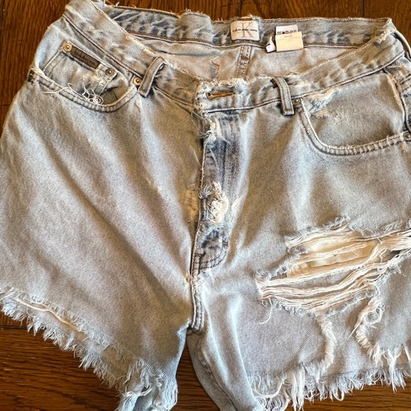 Calvin Klein | Shorts | Calvin Klein 34 Extremely Distressed Denim Cut ...